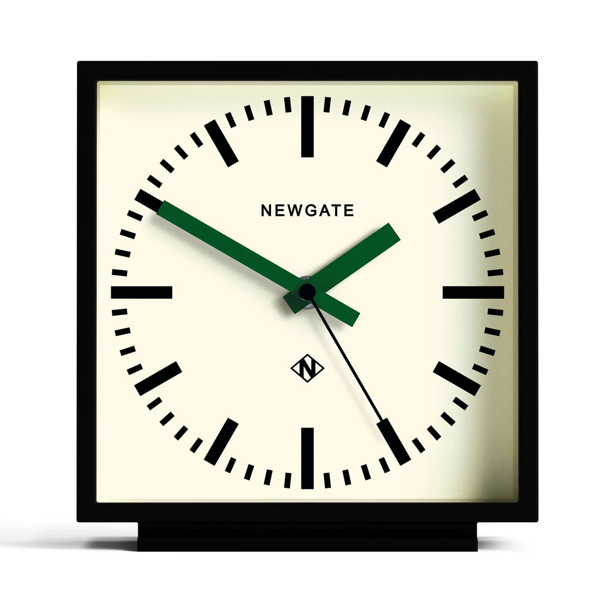 Modern Amp Mantel Clock | Square Black and Cream | Silent 'No Tick ...