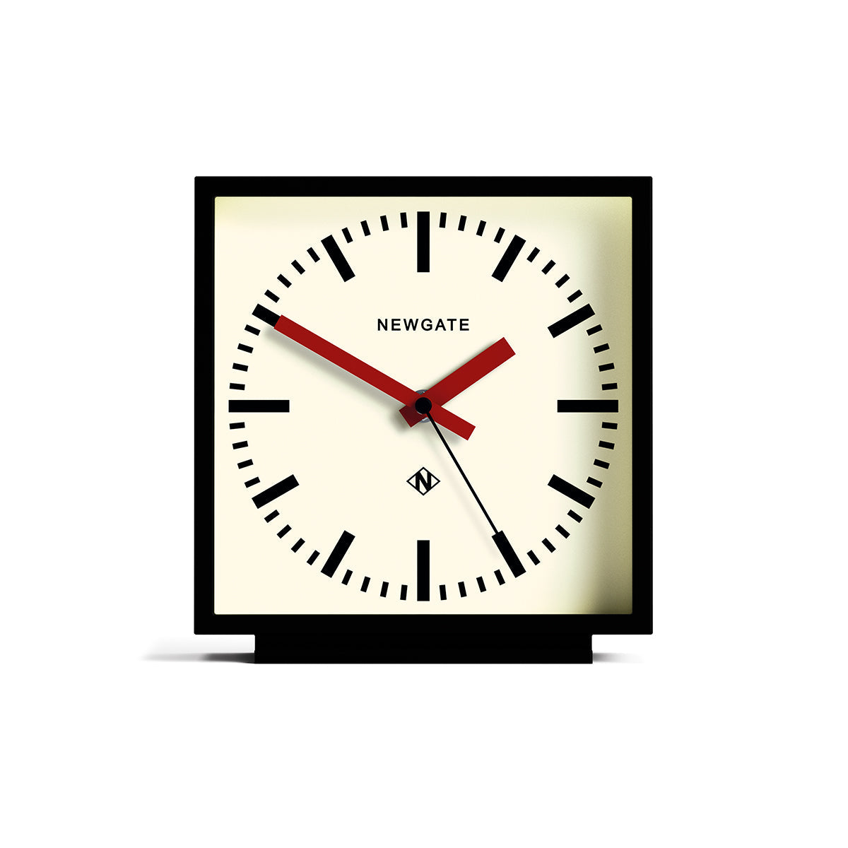 Modern Amp Mantel Clock | Square Black and Cream | Silent 'No Tick ...