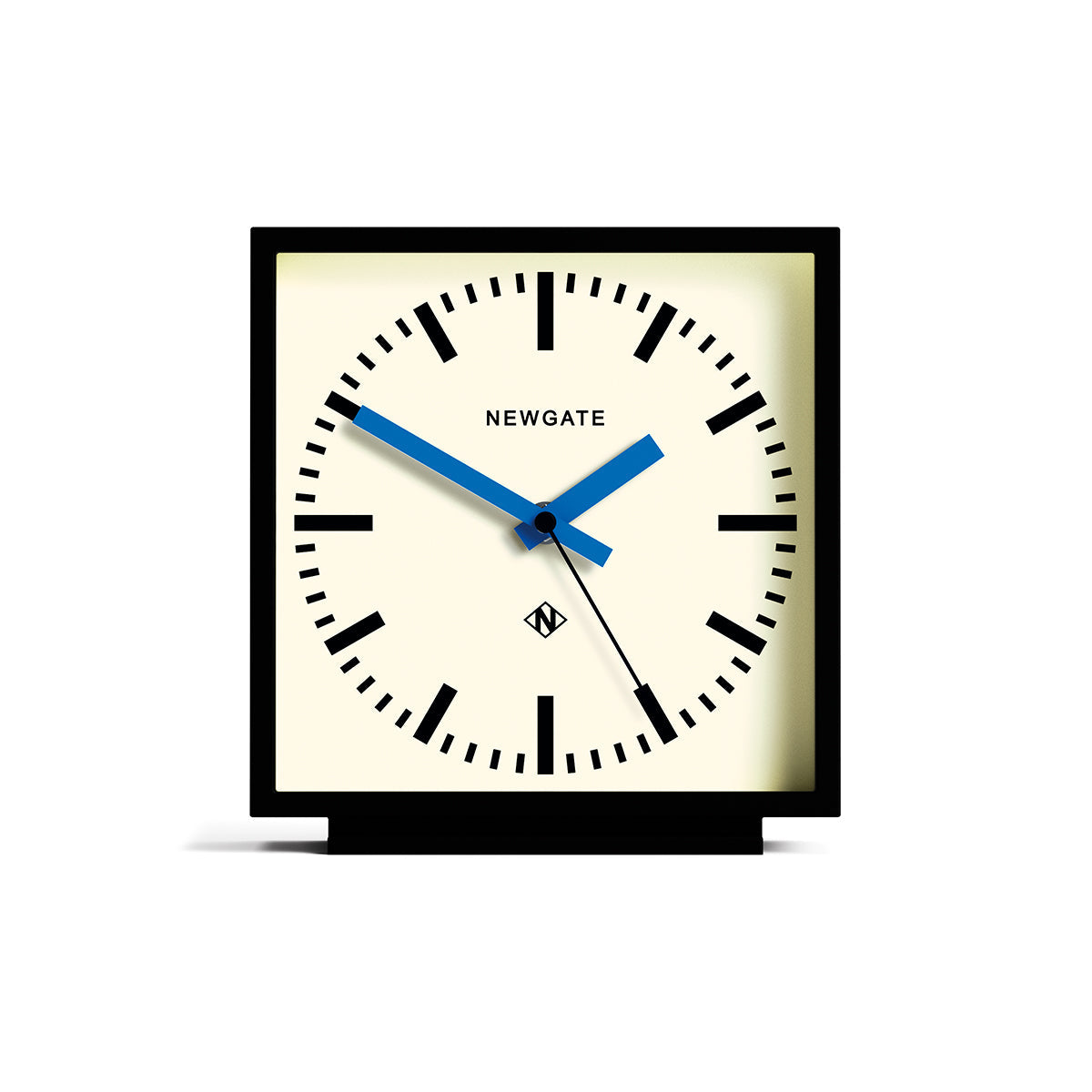 Modern Amp Mantel Clock | Square Black and Cream | Silent 'No Tick ...
